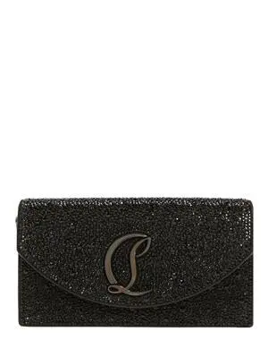 CHRISTIAN LOUBOUTIN Small Loubi54 Strass Clutch - Black/ Gun Metal