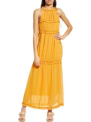 AMY LYNN High Neck Maxi Dress - Orange