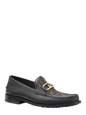 Fendi O'lock Ff Jacquard Loafer - Black/brown