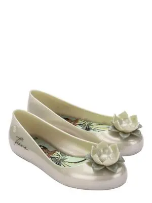 Melissa Melissa Mini Sweet Love Disney Princess Flat Metallic White/green