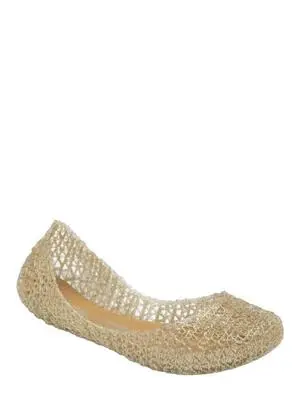 Melissa Campana Zigzag Flat - Gold Glitter