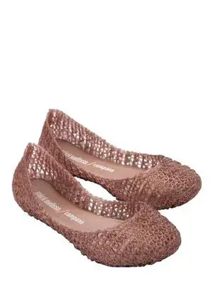 Melissa Campana Zigzag Flat - Rose Glitter