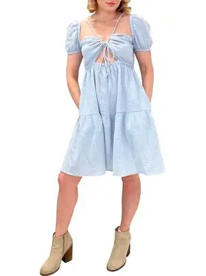 EMILIA GEORGE Amelia Tiered Minidress - Blue