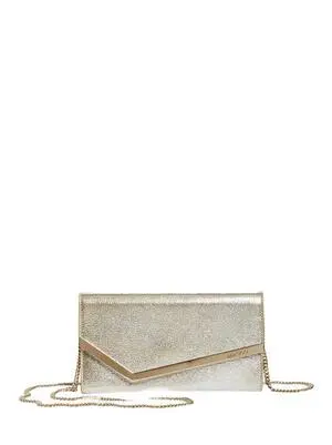 JIMMY CHOO Jimmy Choo Emmie Glitter Leather Clutch