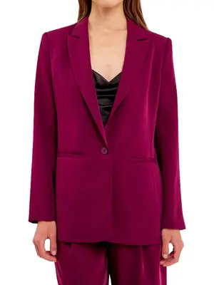 Endless Rose Endless Rose Single Button Blazer Berry Violet