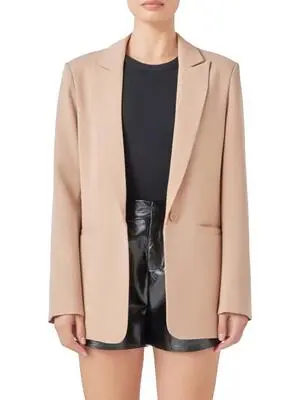 Endless Rose Endless Rose Single Button Blazer Khaki