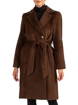 Sofia Cashmere Alpaca And Wool Belted Coat - Brown