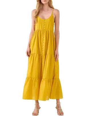 Endless Rose Tiered Maxi Dress - Mustard