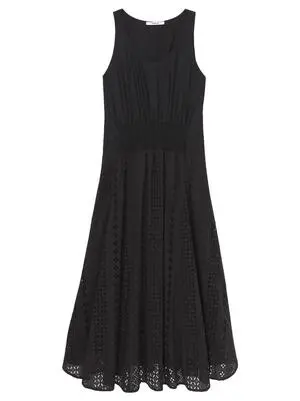 Thakoon Cotton Eyelet Trapeze Dress - Black