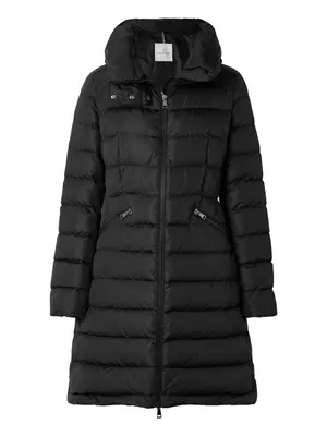 Moncler Flammette Quilted Shell Coat - Black