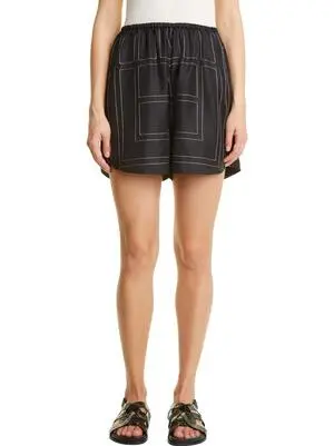 TOTEME Monogram Silk Shorts - Black Monogram