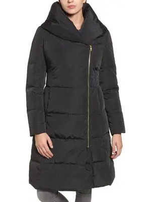 Cole Haan Down And Feather A-line Coat - Black
