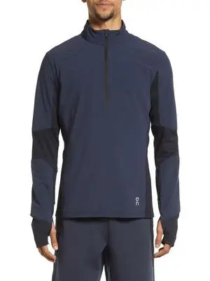 On Trail Breaker Water Repellent Running Top - Navy/black