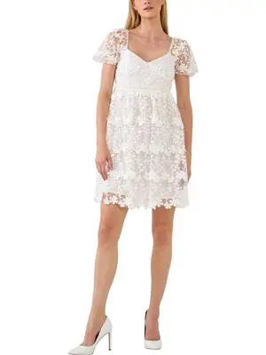 Endless Rose Floral Lace Mini Dress - White