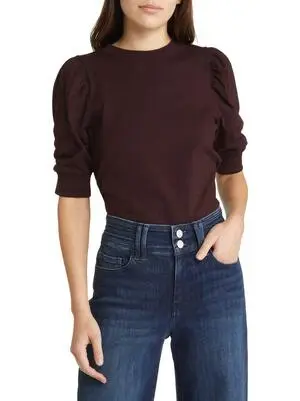 FRAME Organic Cotton Knit Top - Burgundy