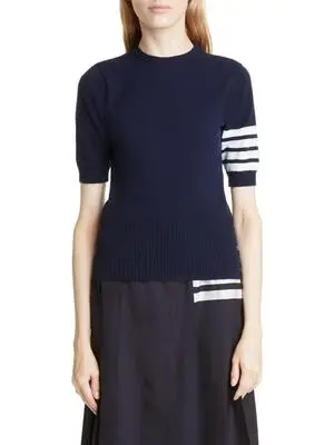 Thom Browne 4-bar Cashmere Sweater - Navy