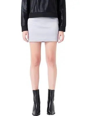 MARSY Grey Lab Satin Miniskirt - Silver