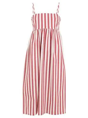 OLYMPIAH Stripe-pattern Sleeveless Dress - Red