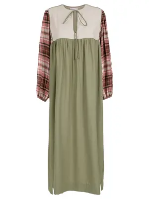 OLYMPIAH Panelled Smock Dress - Green