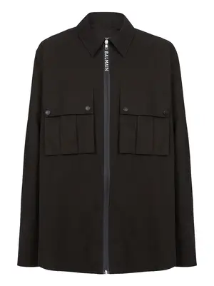 Balmain Zip-up Cotton Shirt - Black