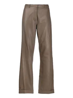 Federica Tosi Flared Leather Trousers - Grey