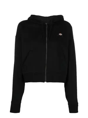 Dickies Logo-patch Zip-up Hoodie - Black