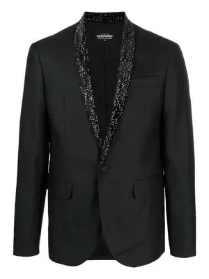 Dsquared2 Metallic-detail Single-breasted Blazer - Black