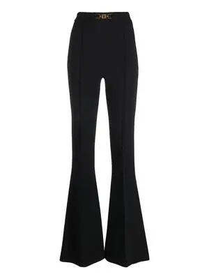 Elisabetta Franchi Belted Flared-leg Trousers - Black