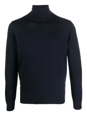 ROBERTO COLLINA Wool Roll-neck Jumper - Blue