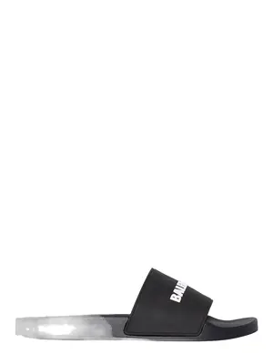 Balenciaga Logo Pool Slides - Black