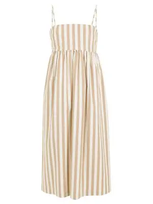 OLYMPIAH Stripe-pattern Midi Dress - Neutrals