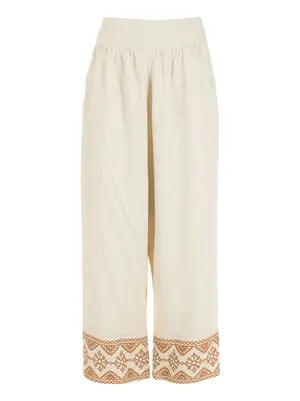 OLYMPIAH Ruched Cropped Top - Neutrals