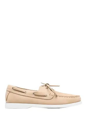 SCAROSSO Leather Boat Shoes - Neutrals