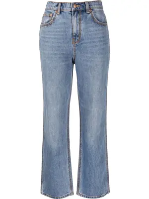 Tory Burch Straight-leg Denim Jeans - Blue