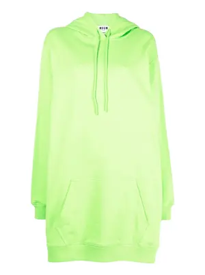 MSGM Logo-print Hooded Jumper Dress - Green
