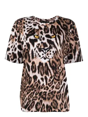 Moschino Leopard-print T-shirt - Neutrals