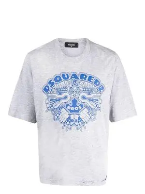 Dsquared2 Graphic-logo Print T-shirt - Grey