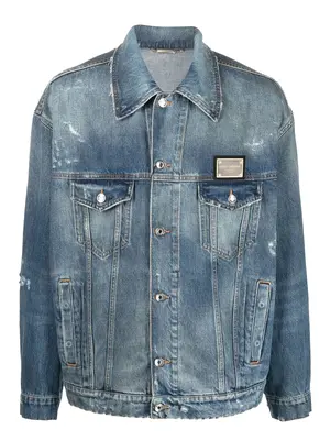 Dolce & Gabbana Distressed Denim Jacket - Blue