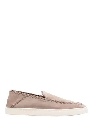 Giorgio Armani Suede Slip-on Loafers - Neutrals