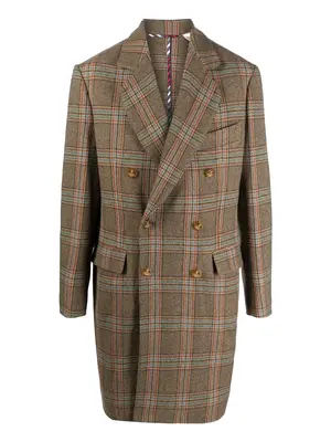 VIVIENNE WESTWOOD Check Double-breasted Coat - Neutrals