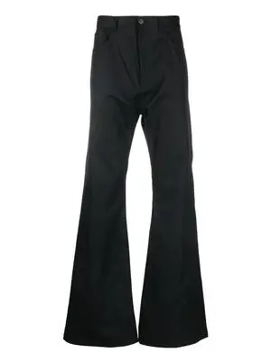 Balenciaga Flared Cotton Trousers - Black