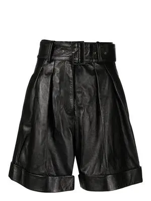 GOLDEN GOOSE Belted Wide-leg Shorts - Black