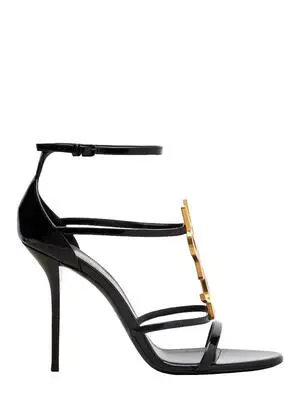 Saint Laurent Cassandra 100 Leather Sandals - Black