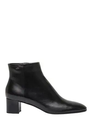 Santoni Halfrida Nappa Zip Ankle Booties - Black