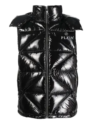 Philipp Plein Quilted Padded Gilet Jacket - Black