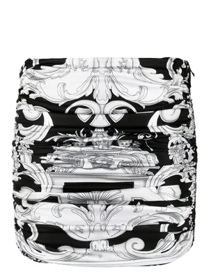 Versace Baroque-print Mini Skirt - Black