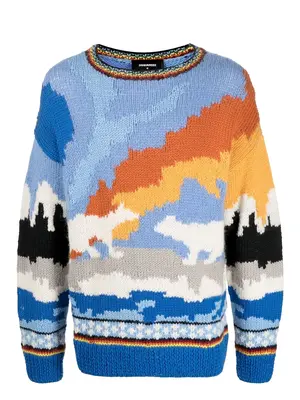 Dsquared2 Intarsia-knit Jumper - Blue