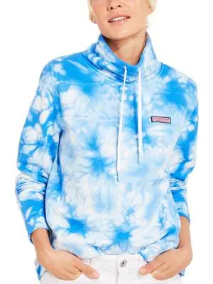 Vineyard Vines Tie Dye Funnel Neck Pullover - Ocean Breeze