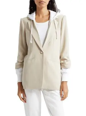 Cinq À Sept Cinq À Sept Hooded Khloe Jacket Plaster/white