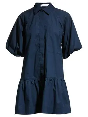Simkhai SIMKHAI Chrissy Puff-sleeve Mini Shirtdress Navy